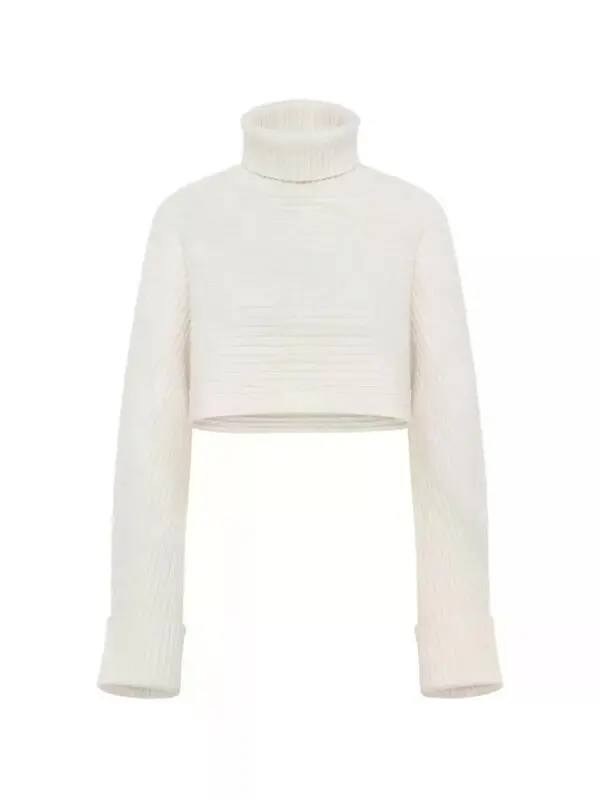 Le Kasha Ribbed Knit Cropped Sweater