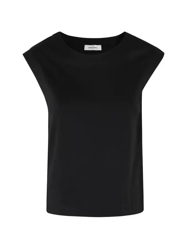 GRAN SASSO Cap Sleeve T-shirt - Black