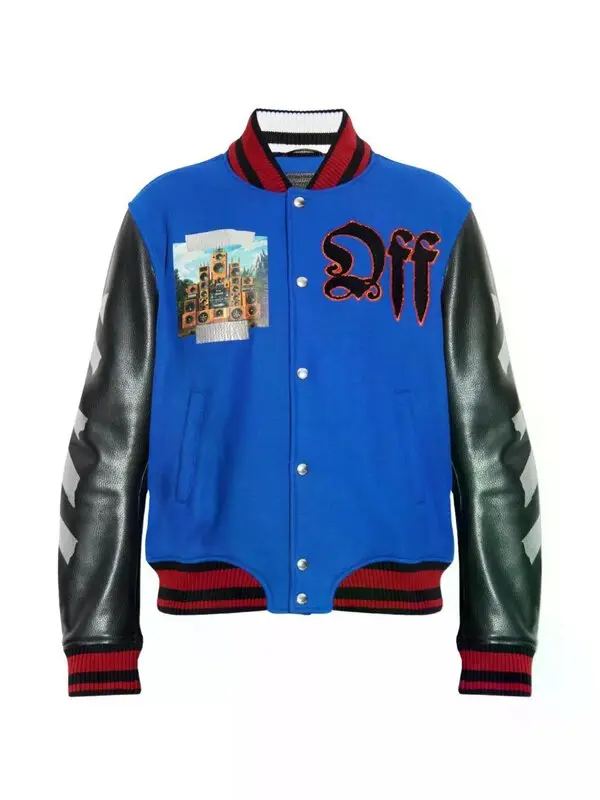 Off-White Embroidered Logo Bomber Jacket