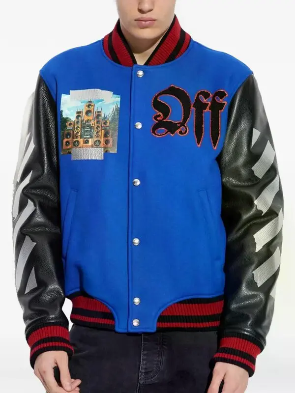 Off-White Embroidered Logo Bomber Jacket