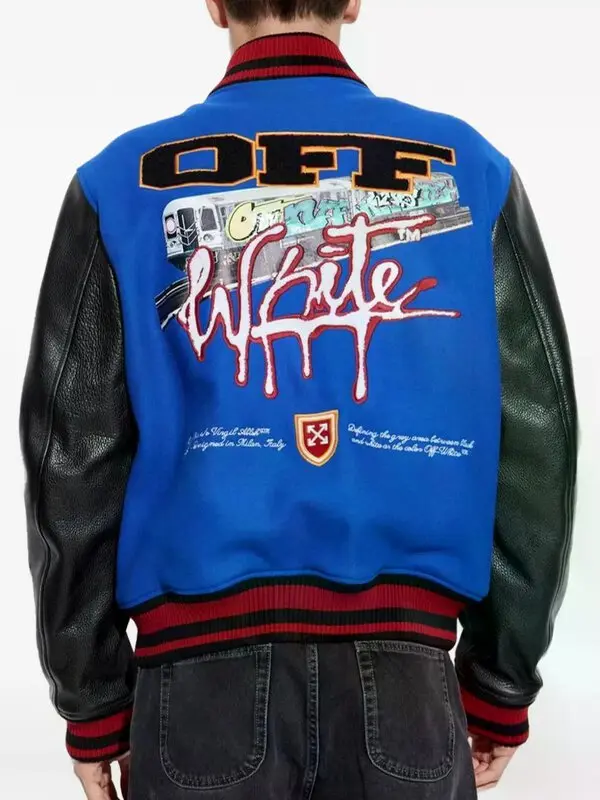 Off-White Embroidered Logo Bomber Jacket
