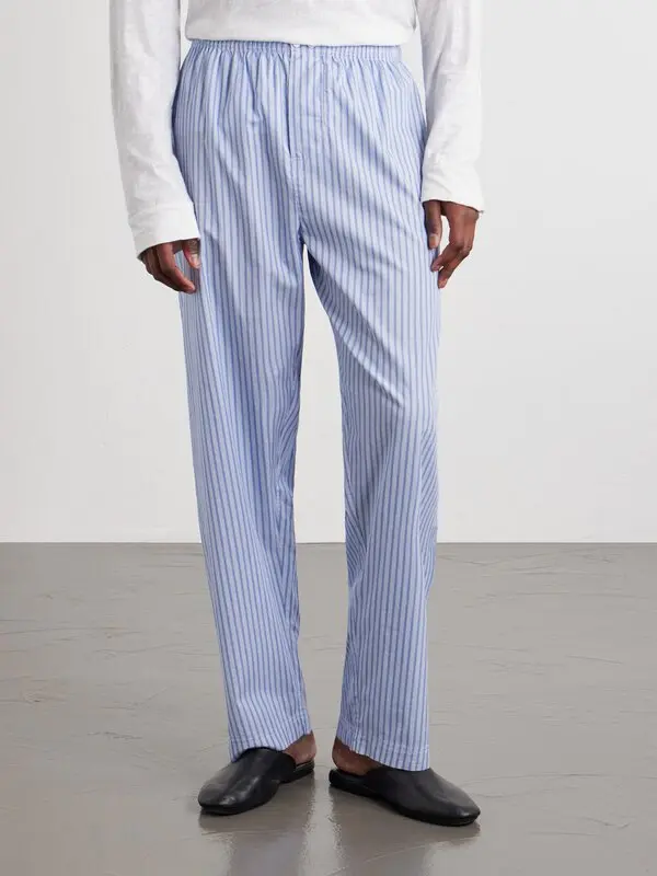 TEKLA Striped Organic Cotton Straight-leg Pyjama Trousers