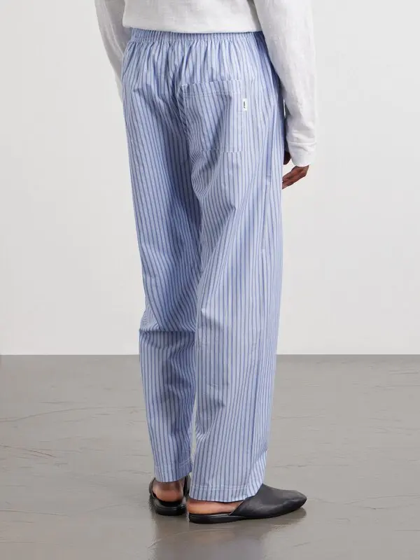 TEKLA Striped Organic Cotton Straight-leg Pyjama Trousers