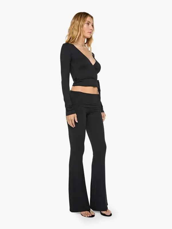 Eterne Foldover Flare Pants - Black
