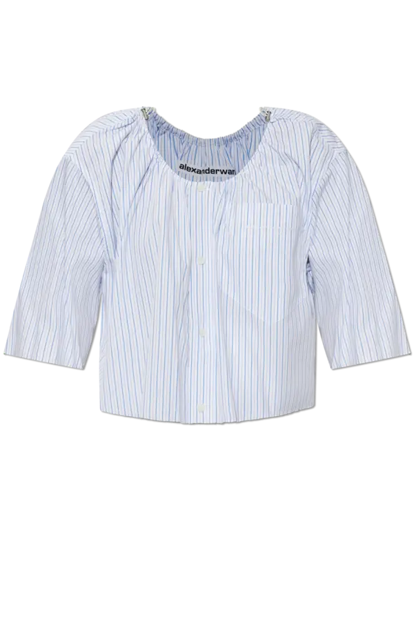 Alexander Wang Striped Cropped Shirt