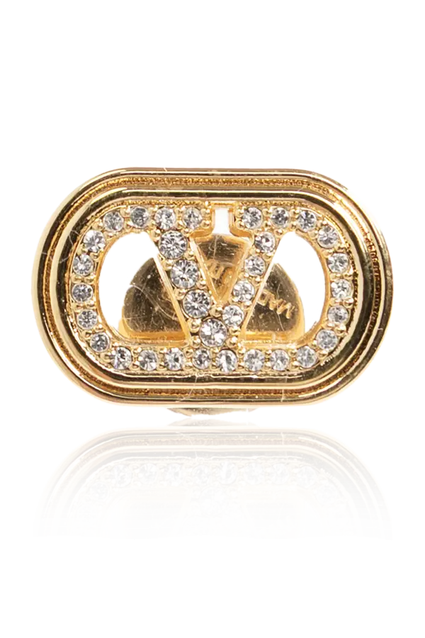 Valentino Garavani Crystal Embellished V Motif Earrings