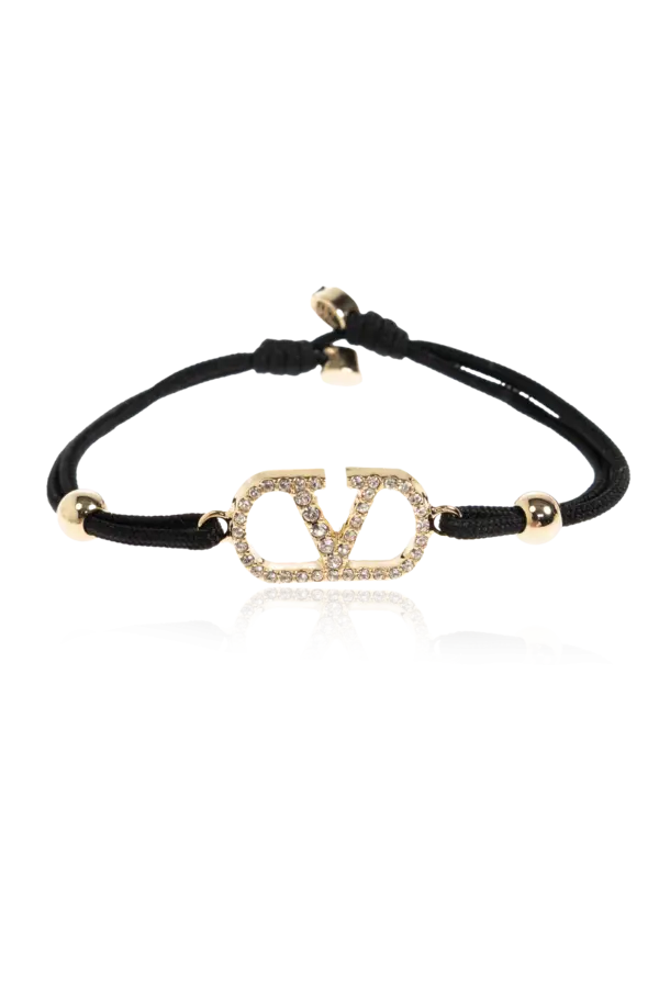 Valentino Garavani Adjustable Bracelet With Swarovski Crystals - Black
