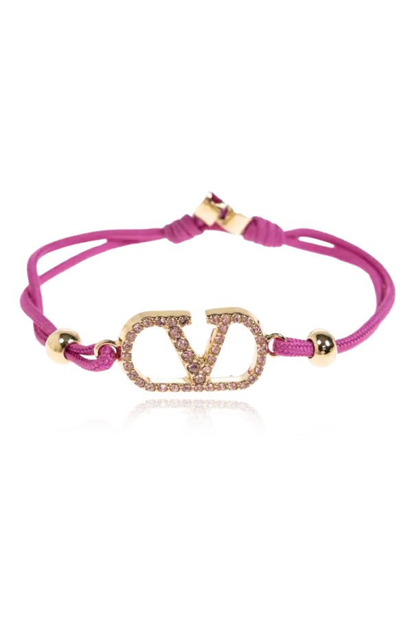 Valentino Garavani Adjustable Bracelet With Swarovski Crystals - Purple