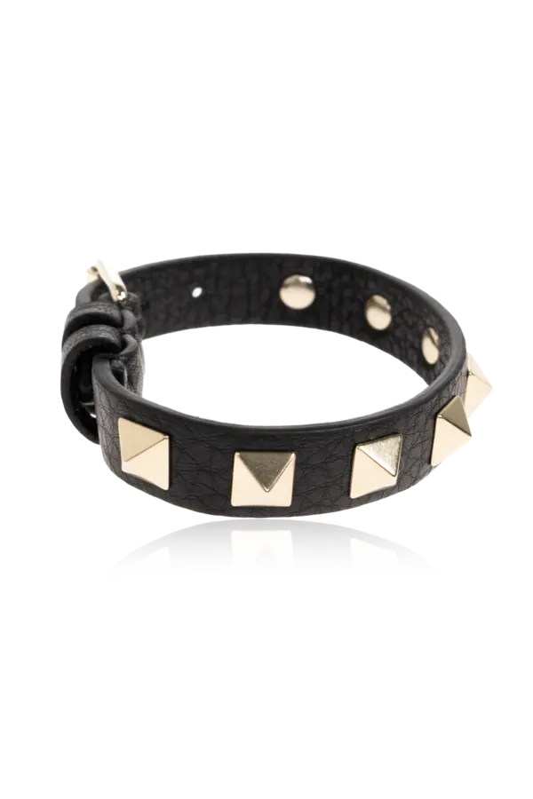 Valentino Garavani Studded Leather Bracelet - Black