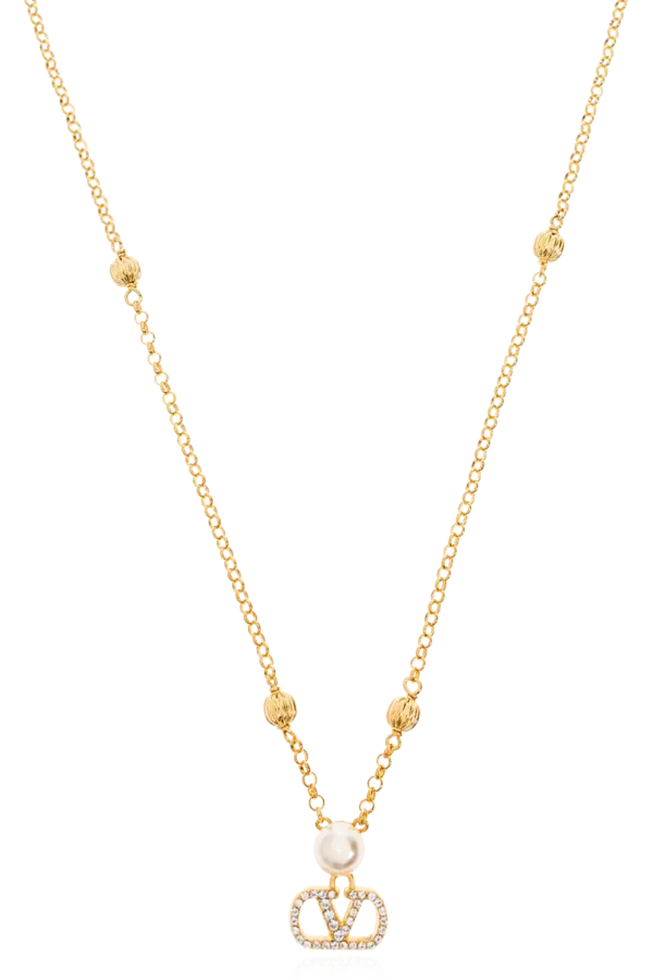 Valentino Garavani Crystal Embellished Necklace - Gold