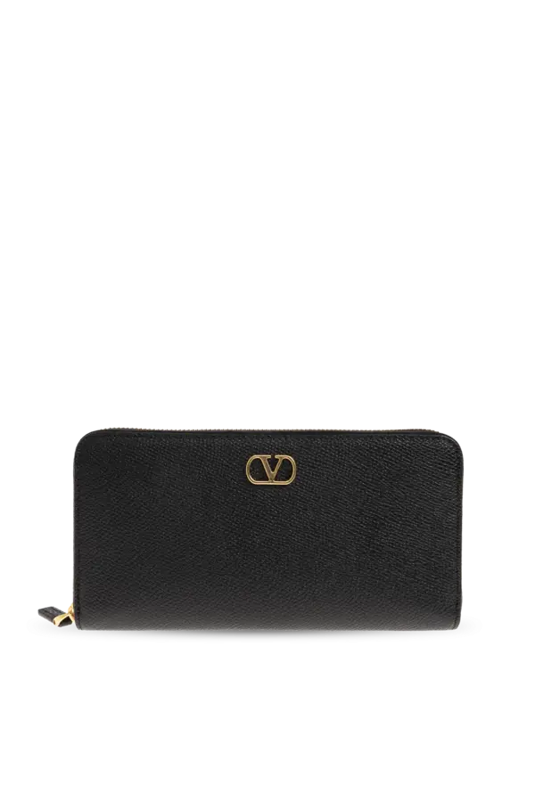 Valentino Garavani Leather Wallet With Logo - Black