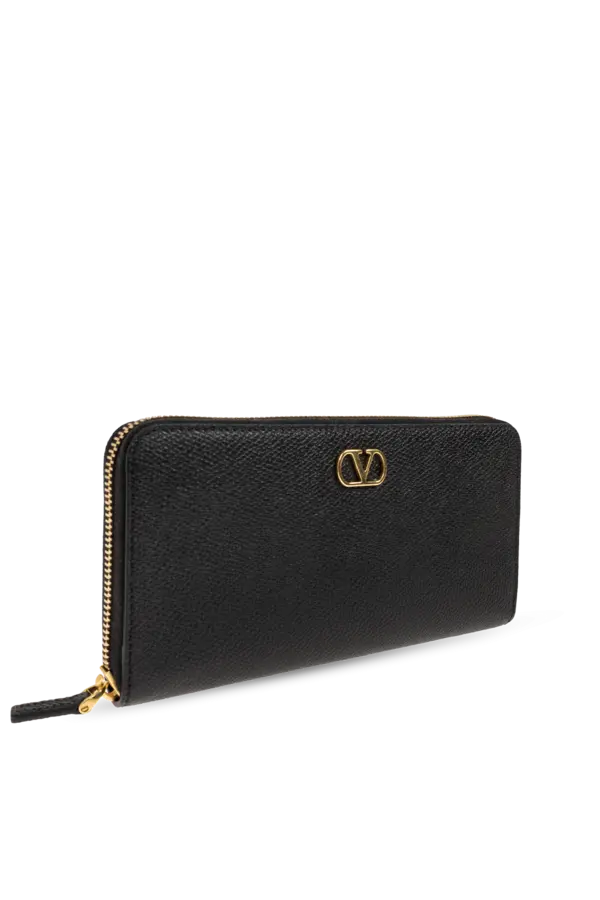 Valentino Garavani Leather Wallet With Logo - Black