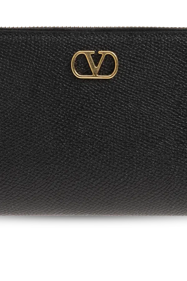 Valentino Garavani Leather Wallet With Logo - Black