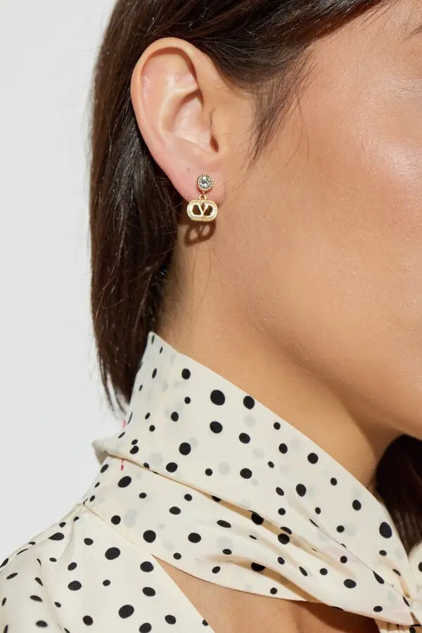 Valentino Garavani Crystal V Motif Earrings