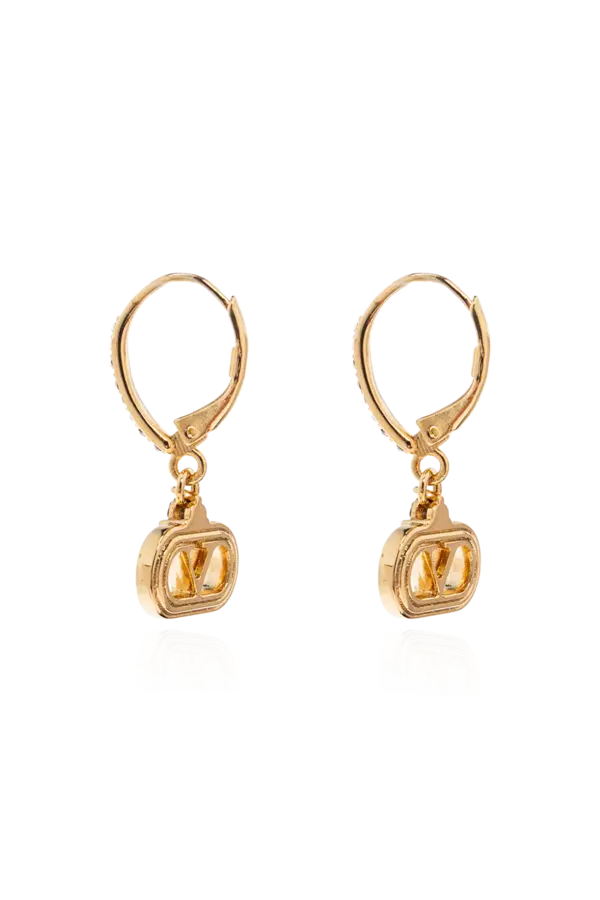Valentino Garavani Oval Crystal Pendant Earrings
