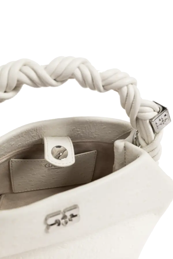 GANNI Geometric Eco Leather Handbag With Twisted Handle