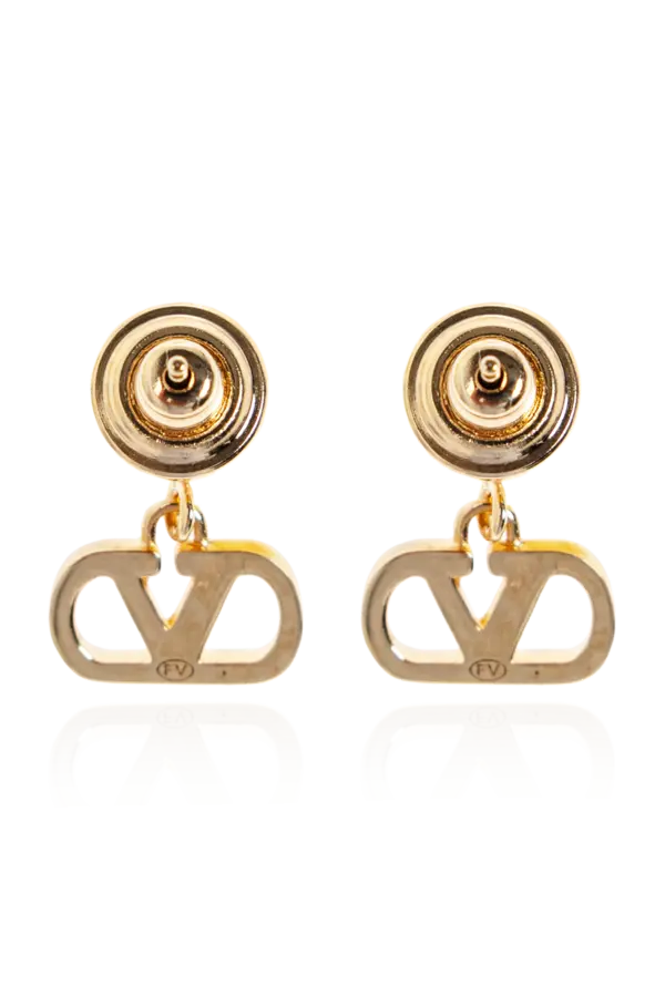 Valentino Garavani Swarovski Crystal V Motif Earrings