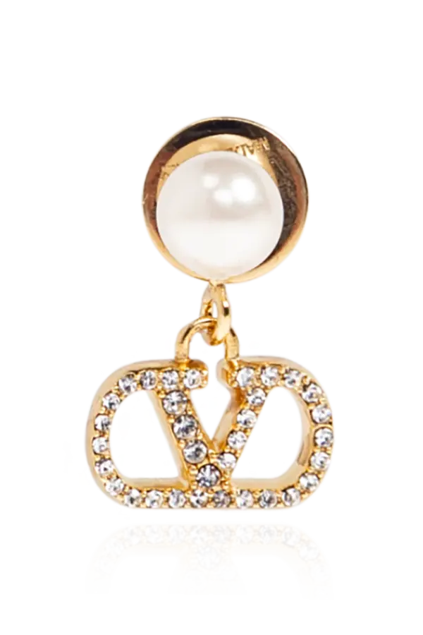 Valentino Garavani Swarovski Crystal V Motif Earrings