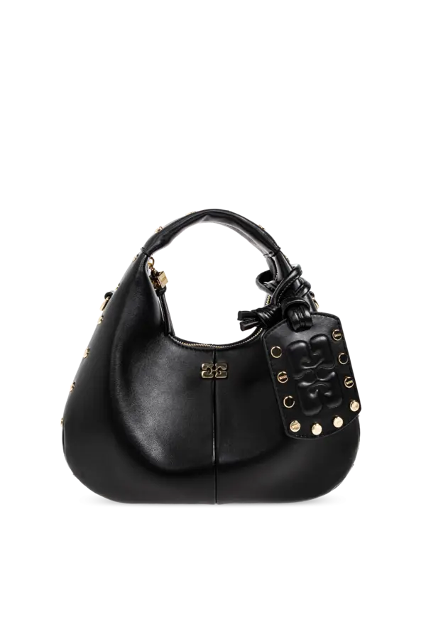 GANNI Studded Leather Hobo Bag