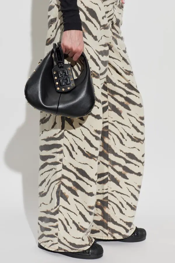 GANNI Studded Leather Hobo Bag