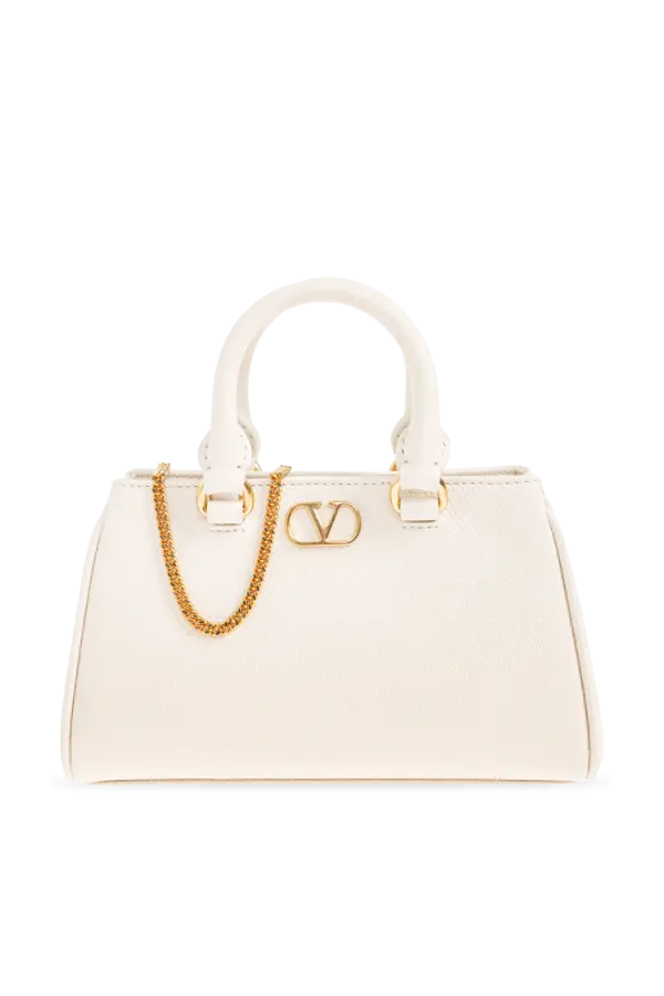 Valentino Garavani Trapezoidal Calf Leather Bag With Monogram Detail