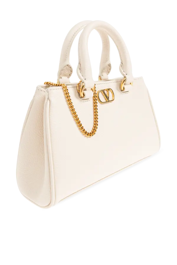 Valentino Garavani Trapezoidal Calf Leather Bag With Monogram Detail