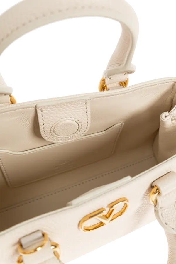 Valentino Garavani Trapezoidal Calf Leather Bag With Monogram Detail