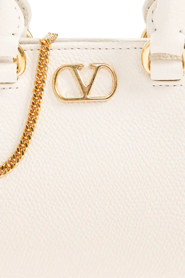 Valentino Garavani Trapezoidal Calf Leather Bag With Monogram Detail