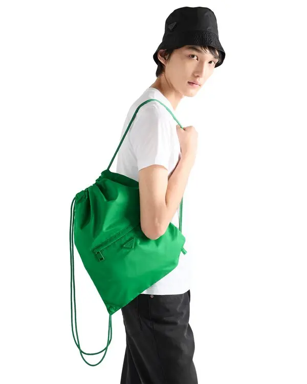 Prada Re-nylon Drawstring Backpack - Green