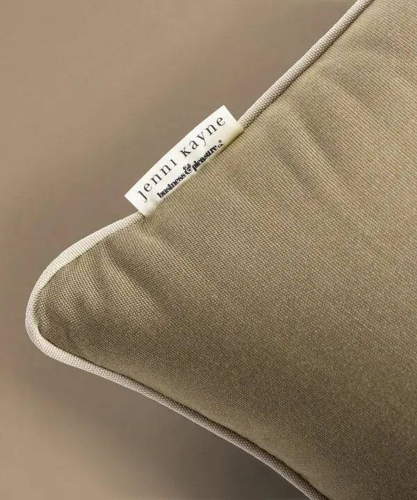 BUSINESS & PLEASURE The Small Square Throw Pillow Pillow - Green