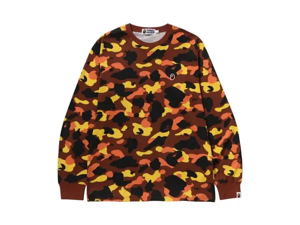 A BATHING APE 1st Camo Long Sleeve Tee - Orange