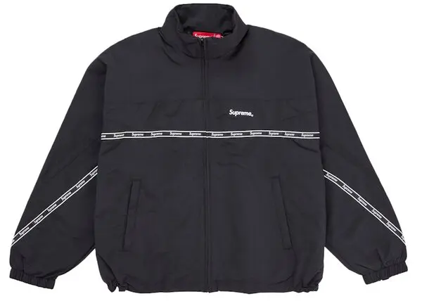 Supreme Logo Taping Track Jacket - Black
