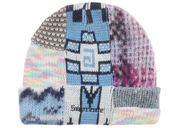 Supreme Patchwork Beanie - Blue