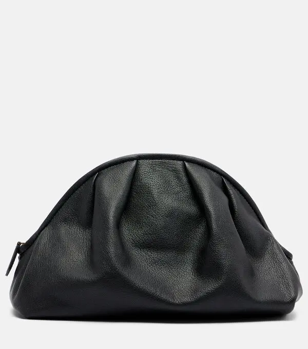 THE ROW Small Leather Clutch - Black
