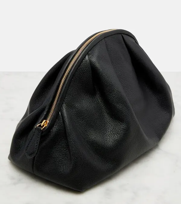 THE ROW Small Leather Clutch - Black