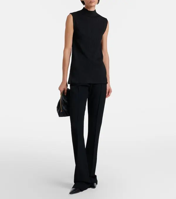 THE ROW Small Leather Clutch - Black