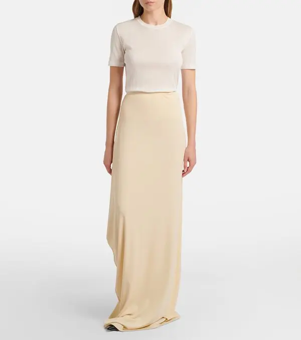 THE ROW Dione Draped Maxi Skirt - Beige