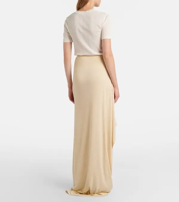 THE ROW Dione Draped Maxi Skirt - Beige