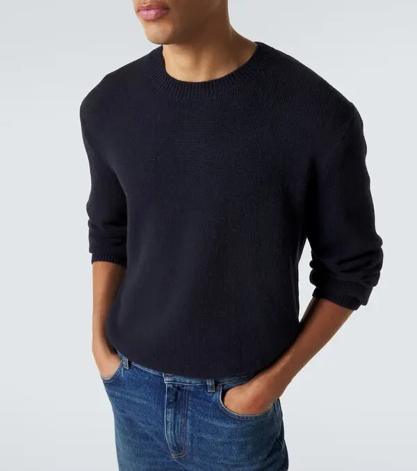 THE ROW Cyrus Cashmere And Alpaca Crewneck Sweater - Blue