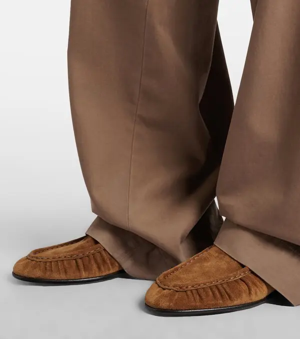 THE ROW Soft Moccasin Two Suede Loafers