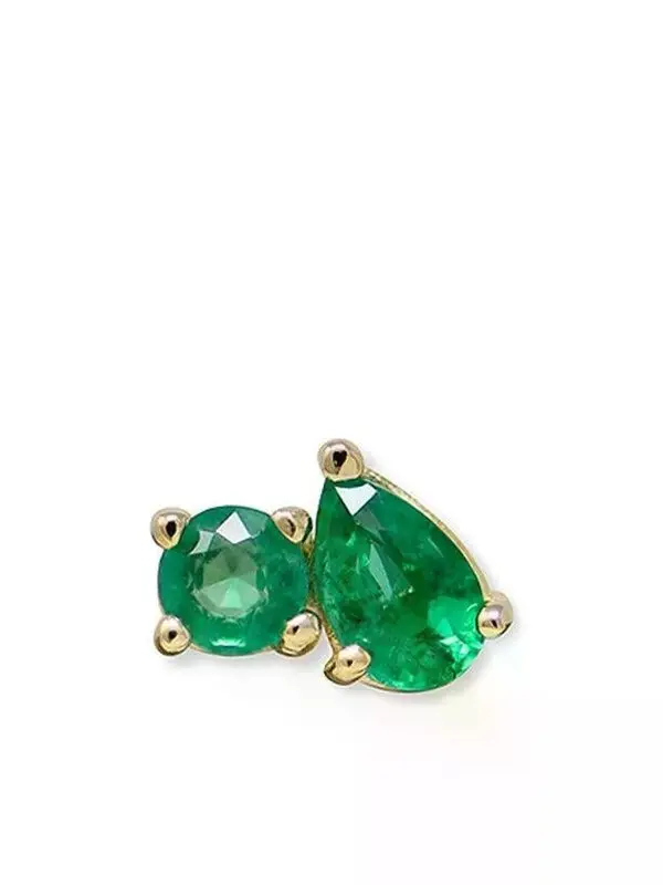 Anzie 14k Yellow Gold Emerald Stud Earrings