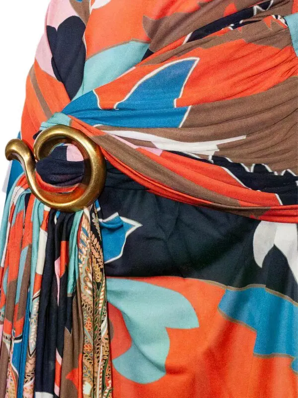 Etro Paisley Print Gathered Maxi Dress