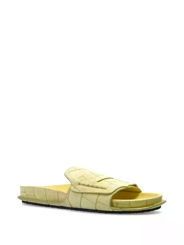 Jacquemus Croc-effect Leather Flat Sandals