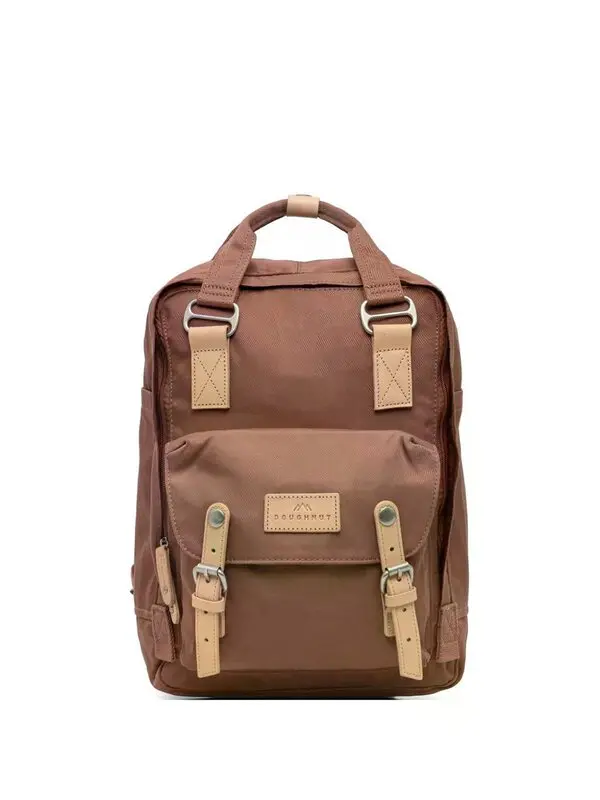 DOUGHNUT Macaroon Leather-trimmed Buckle Backpack - Brown