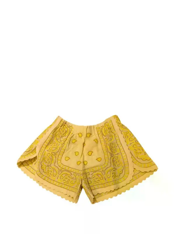 ORSINA Bandana Print Scalloped Edge Shorts