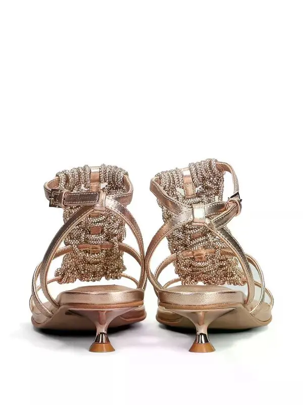 MARC ELLIS Crystal-embellished Metallic Sandals