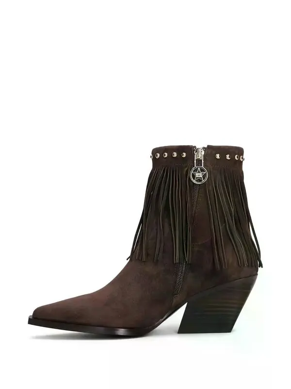 MARC ELLIS Fringed Studded Ankle Boots