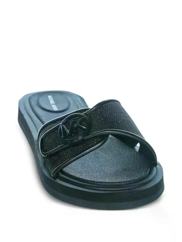 Michael Kors Glitter Logo Plaque Slides