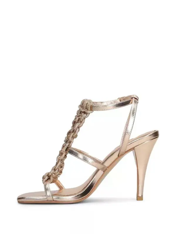 MARC ELLIS Crystal-embellished Metallic Sandals