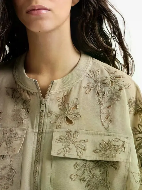 Brunello Cucinelli Cotton Organza Broderie Anglaise Jacket - Neutrals